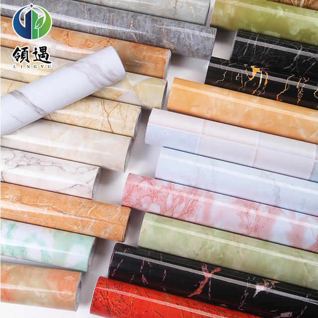 Self -stick wallpaper 10 meters waterproof marble pattern kitchen oil ...