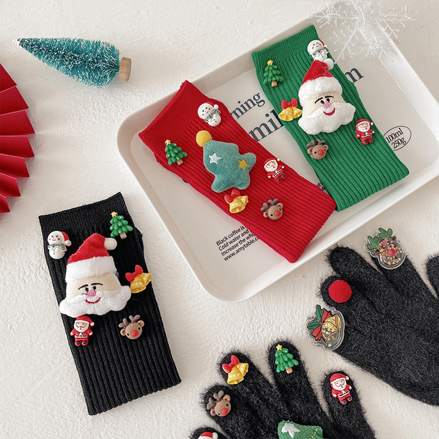 Parent -child Christmas socks Children's Cotton Calcidal Stockings cute ...