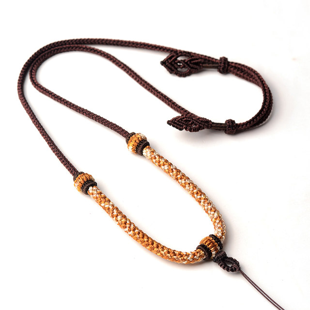 High -end dragon rope pure handmade pendant lanch jade beeswax Golden ...