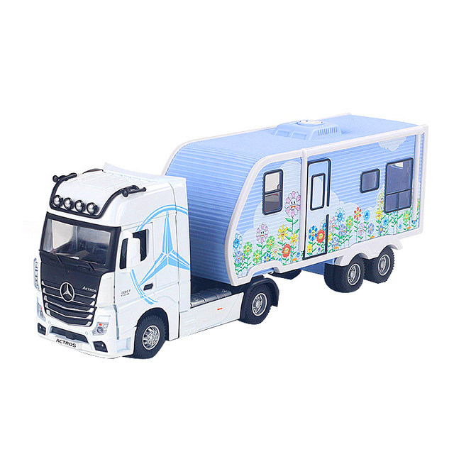 1/36 Benchi Torou RV metal car model Children's toy truck ornaments ...