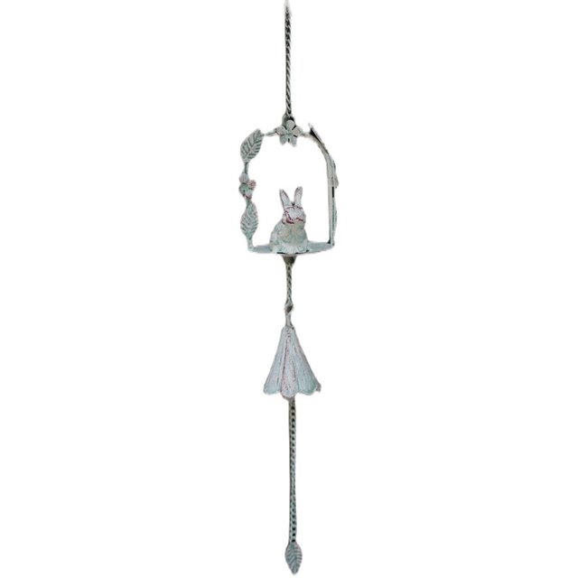 Garden old cast iron rabbit wind chime pendant, courtyard outdoor door ...