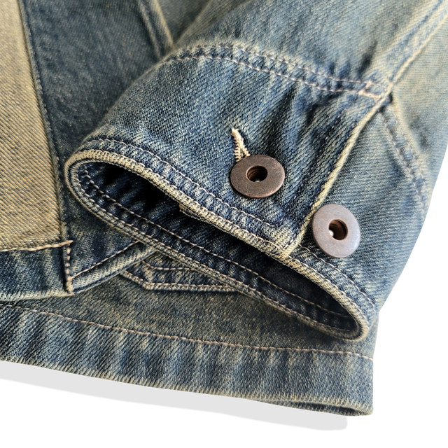 Silibu American retro denim farmer work jacket suit miner jacket ...