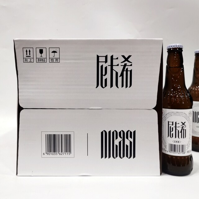 Qingdao Beer Nikashi White Beer 330mlX24 bottles of wheat-flavored new ...