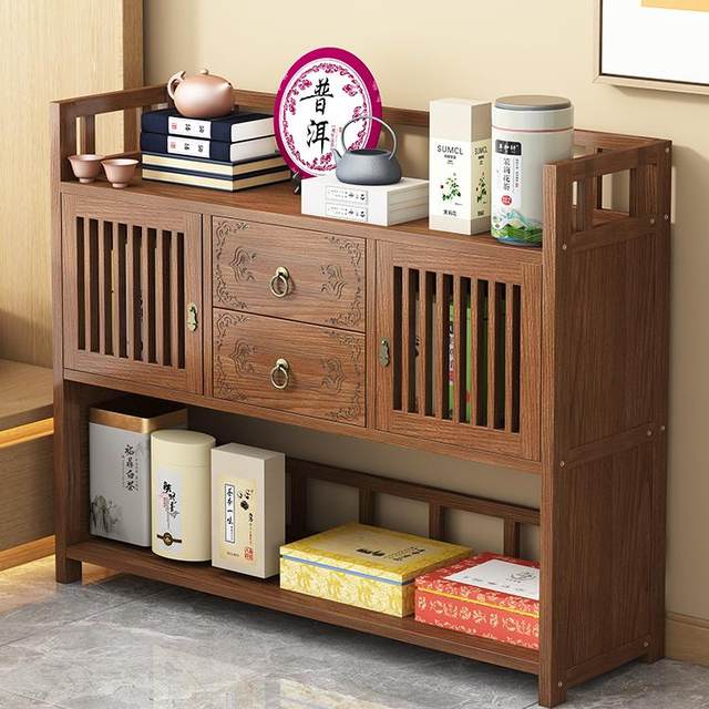 Solid wood tea cabinet small tea cabinet tea table table tea side ...