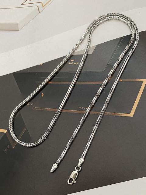 Naked 925 silver -plated platinum Italian church chain vegetarian chain ...