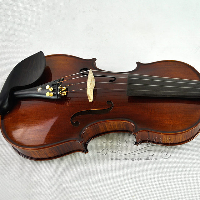 Fully handmade natural tiger pattern graded violin with fine grain ...