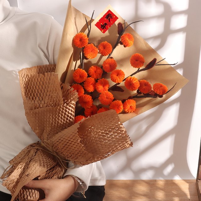 Persimmon Ruyi twist stick DIY handmade material bag handmade woven ...