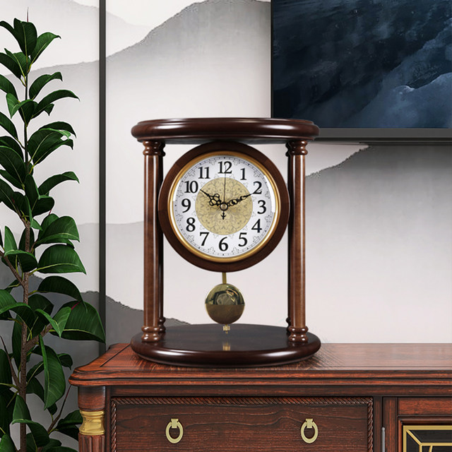 Pendulum clock, old-fashioned living room table clock, Chinese-style ...