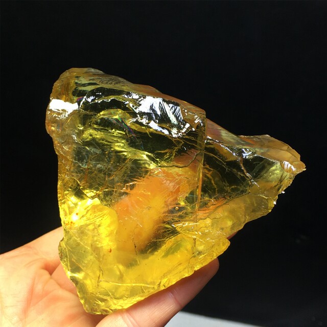 Natural yellow crystal rough block sculpture material violent yellow ...
