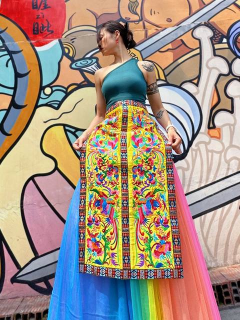 Jin Xiuer's original design embroidered apron cloth accessories Miao ...
