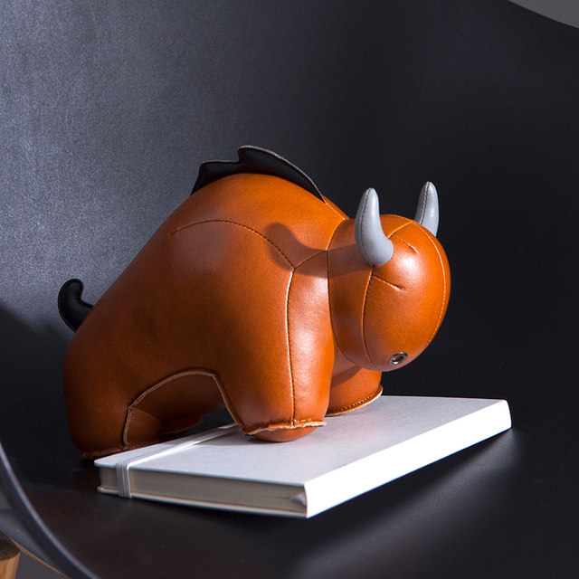 Taiwan Zuny Bull Market Ornament Lucky Bullfighting Handmade Leather ...