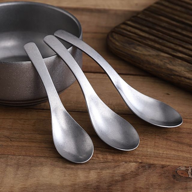 304 stainless steel Korean barbecue retro table spoon eating spoon ...