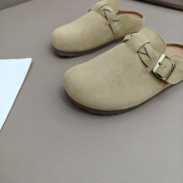 Bokken Shoes French retro tip semi -slippers Female wearing lazy single ...