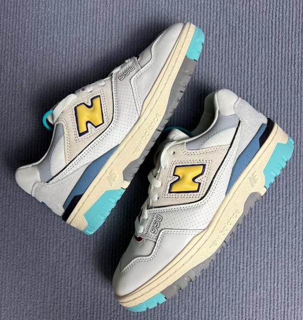 NewBalance NB550 gray -white men's and women's low -top retro sports ...
