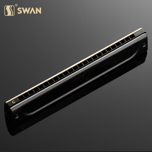 Swan 24-hole single-note harmonica in C key professional performance student men's senior adult ...