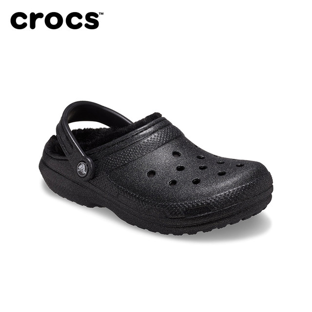 Crocs classic sparkling warm cotton hole shoes Croc outdoor slippers ...