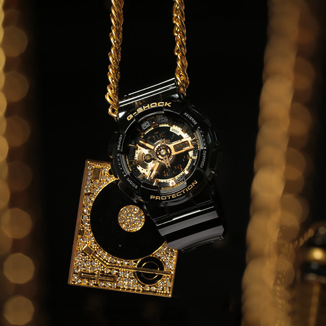 casio flagship store GA-110GB black gold sports watch men's Casio G-SHOCK