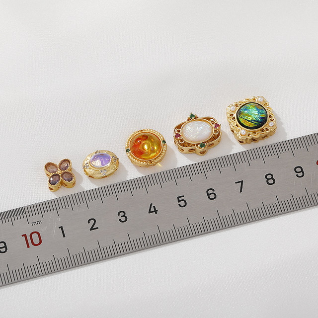 18K matte gold color-protected inlaid with imitation Oper cat eye stone ...
