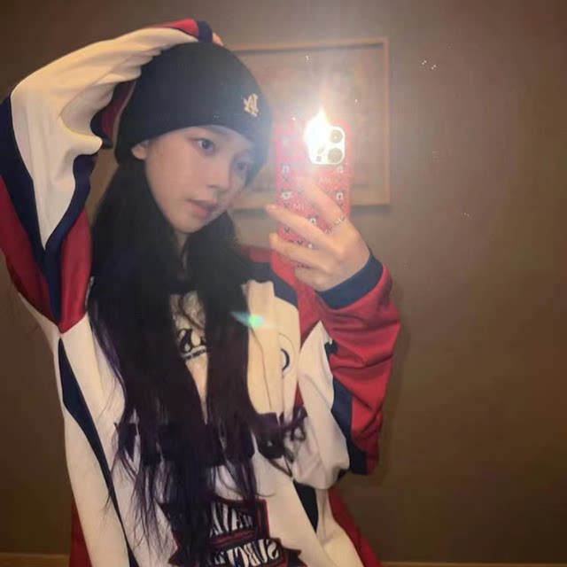 aespa Ryu Jimin's same style American retro football uniform street ...