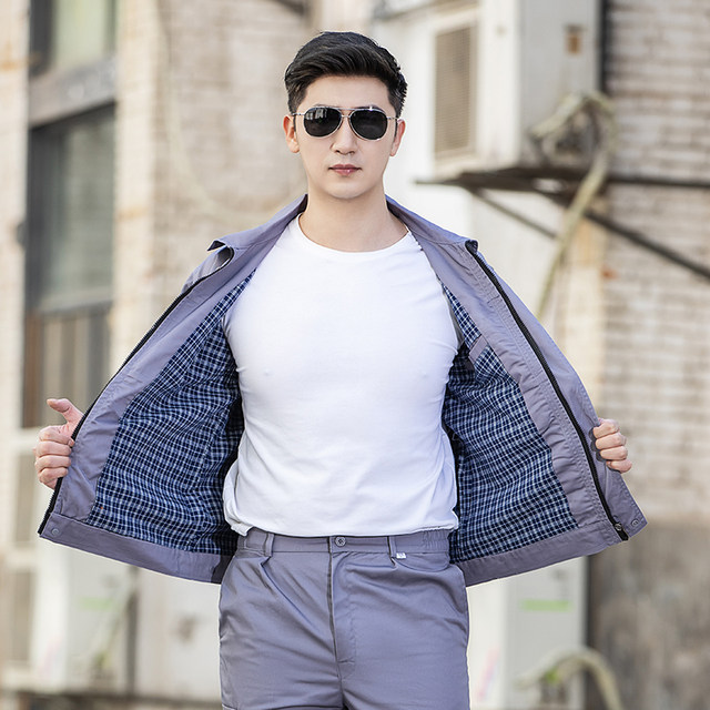 Work clothes men's suit spring and autumn wear-resistant workwear ...