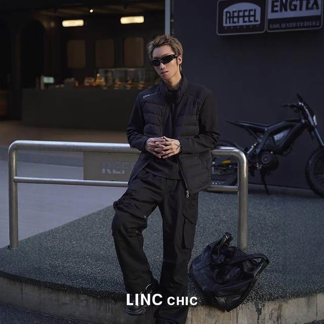 LINCCHIC Jin Yujie 2024 new short stand collar men's light and warm ...