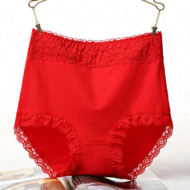 High waist pure cotton tummy control underwear pure cotton large size ...