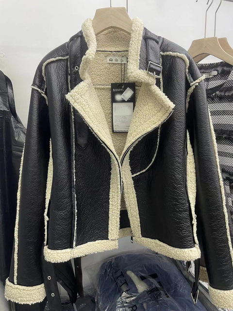 Fur integrated motorcycle suit for women 2025 winter pellet fleece ...