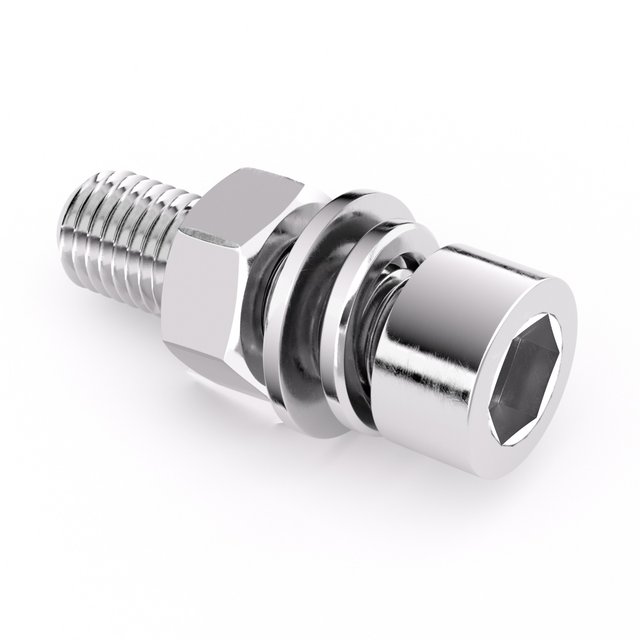 304 stainless steel smooth hexagon socket screw nut flat spring washer ...