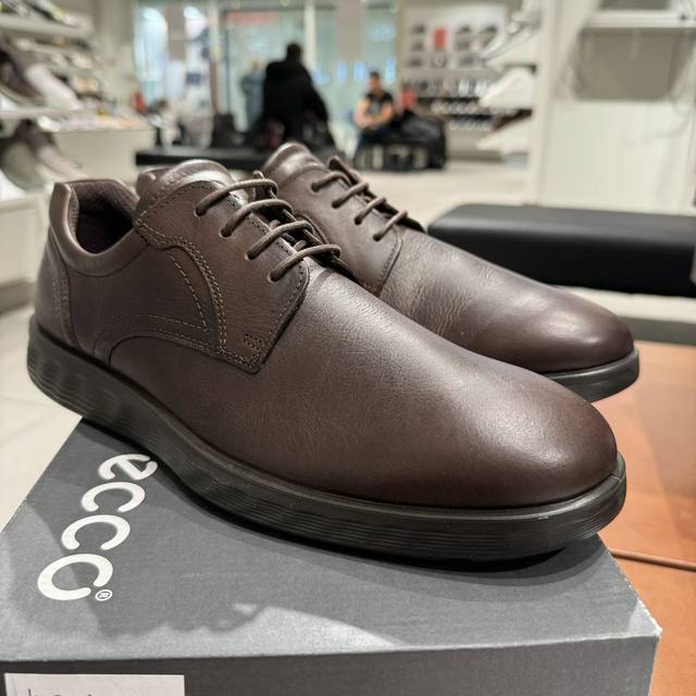 ECCO Men's Sweet Shoes Cowhide Business Simple Derbie Shoes Land ...