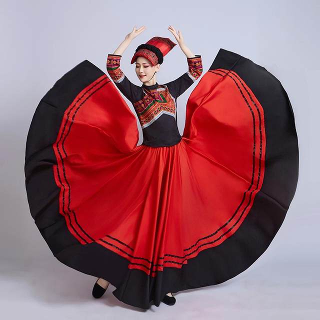 The new Yi clothing female Ajiru Li Meijing Yi dance clothing big skirt ...