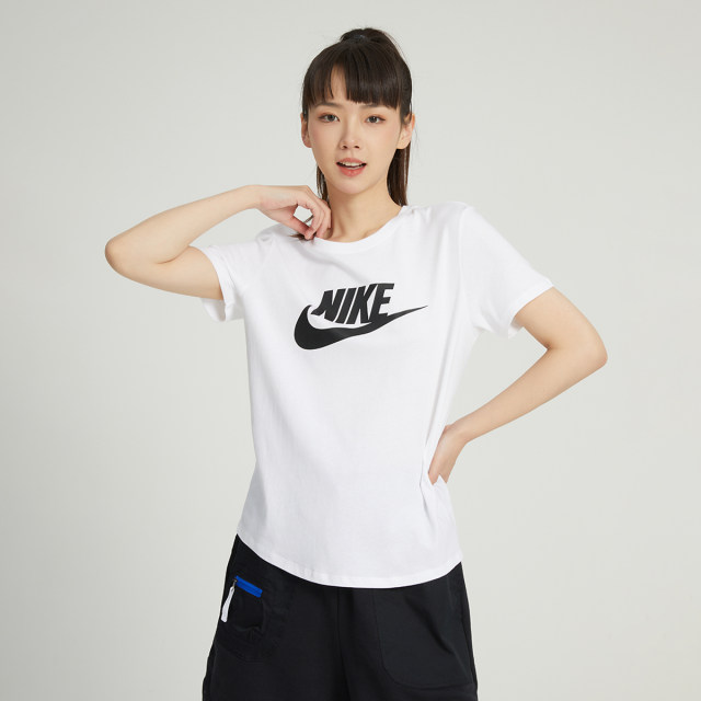 Youbu Nike Nike Women's Loose Leisure Logo Bar Round Neck Short-sleeved ...