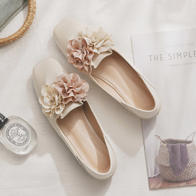 Sheepskin version ~ Flower French Single Shoes French Single Female ...