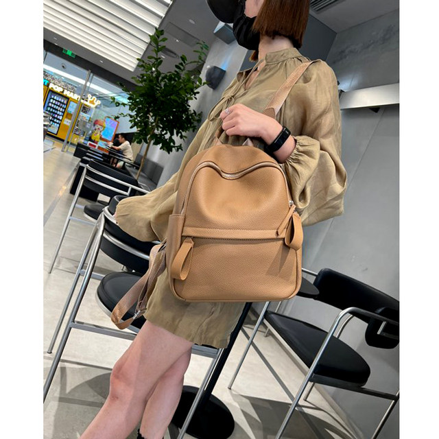 Large capacity backpack genuine leather backpack for women's head layer ...