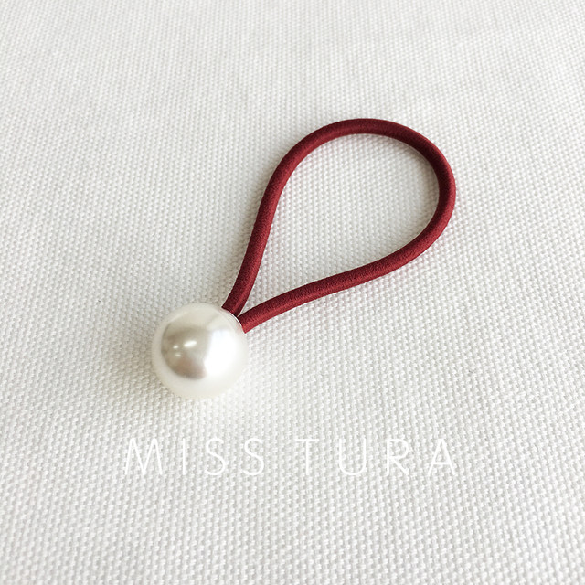 Miss Tura imported from South Korea for simple pearl ball hair rope tie ...