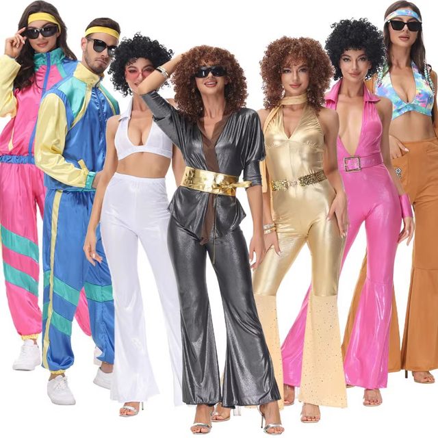 Halloween Disco Costume 70s retro disco clothes bar cos hippie ...