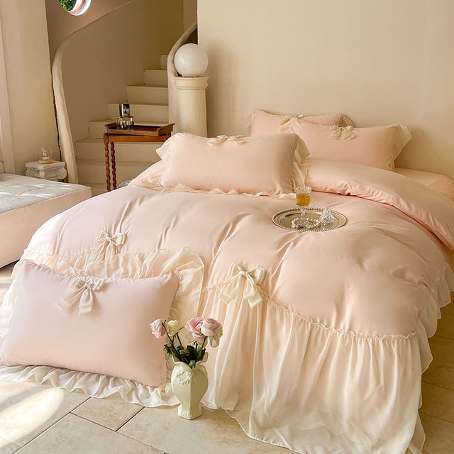 French princess wind bed four sets of spring and summer chiffon ...