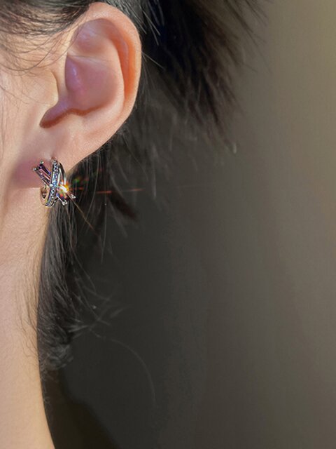 Italian Luetamoy light luxury purple earrings niche design small and ...