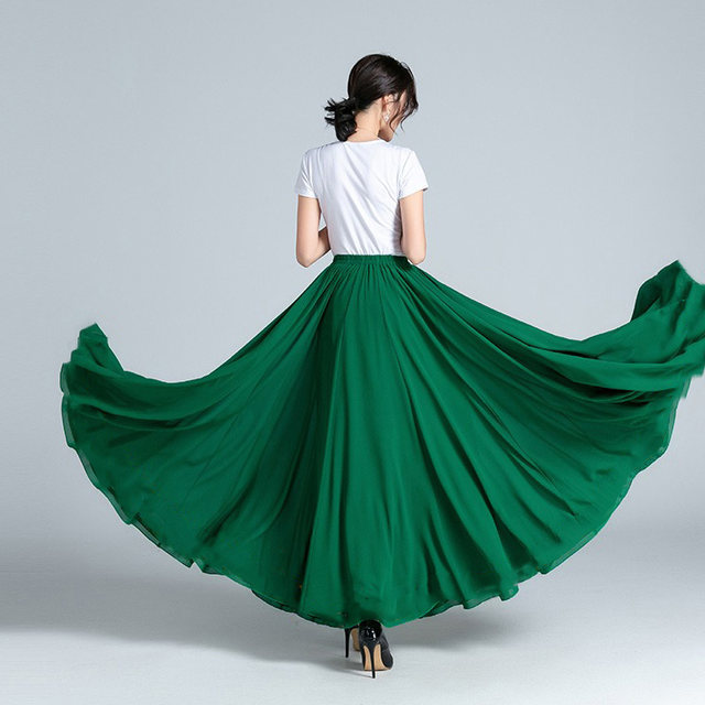 720 degree large chiffon skirt women's spring, summer and autumn big ...