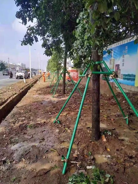 Garden metal tree support steel pipe holder tree support frame green ...