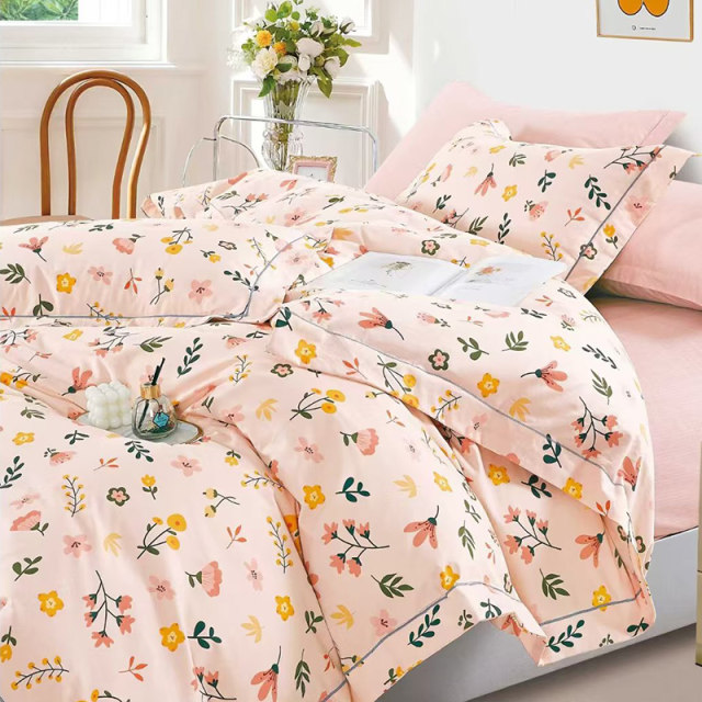 All cotton spring and autumn thick four -piece set 100%pure cotton bed ...