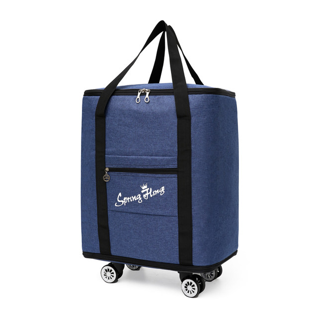 Large-capacity handbag with universal wheels, shoulder-carryable ...