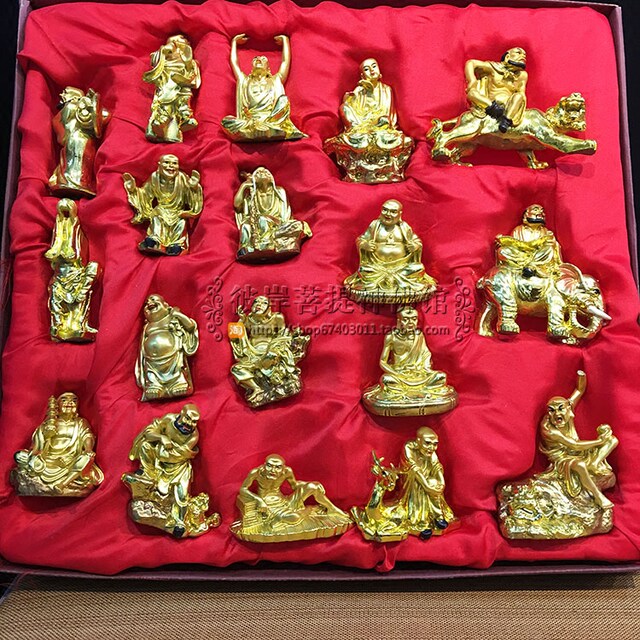 4 -inch to 24 -inch Eighteen Luo Han Buddha statues 18 Luohan statue of ...