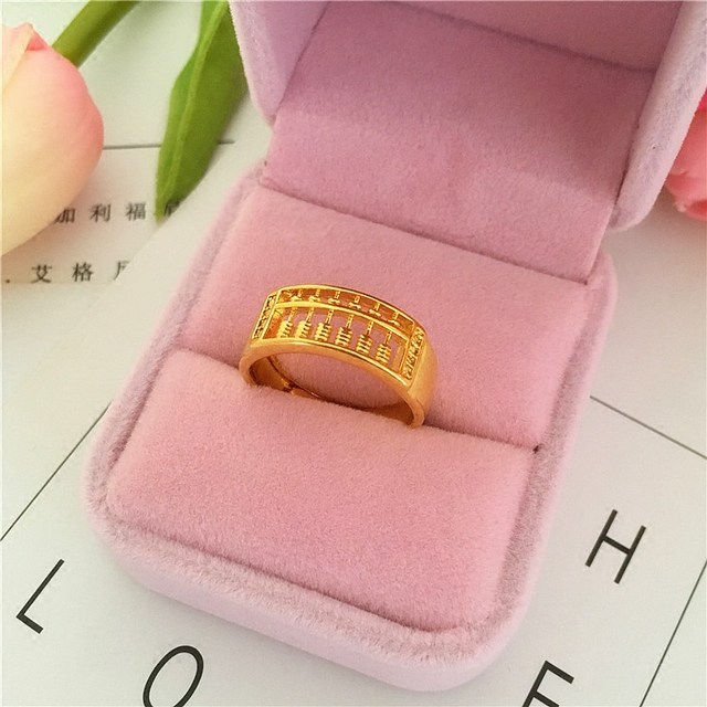 Vietnamese alluvial gold abacus men's and women's rings simulated gold ...