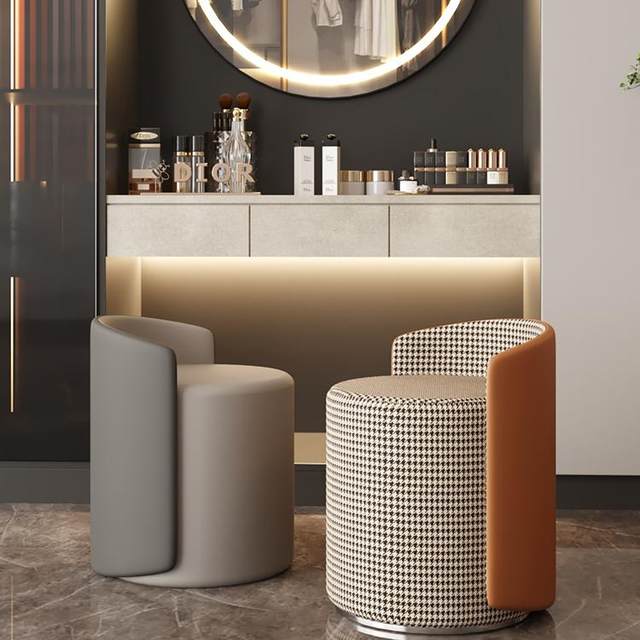 Nordic makeup stool net red dressing chair light luxury dressing table ...