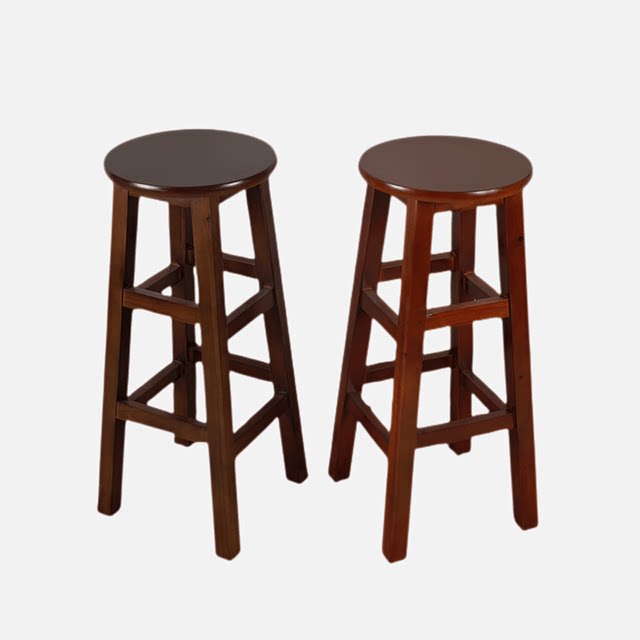 Reinforced solid wood bar chairs, bar stools, milk tea shop stools ...