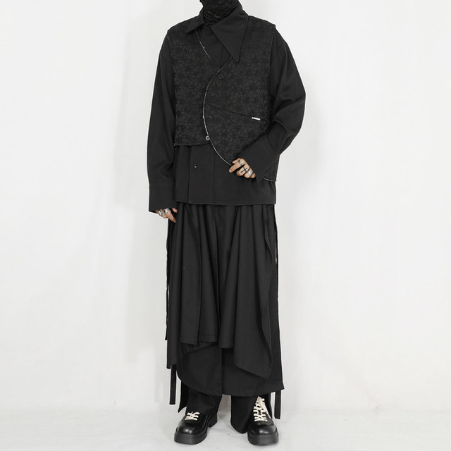 Original men's clothing Spring and Autumn 2025 new asymmetrical collar ...