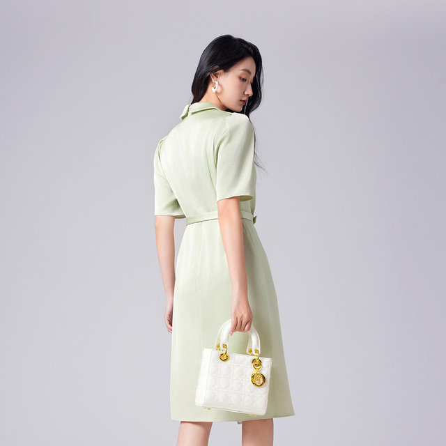 OBEG OBEG Acetate Satin Dress Summer Waist Suit Dress 50482501