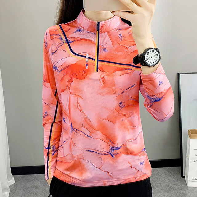 Outdoor fast -drying long -sleeved T -shirt women's sports running in ...