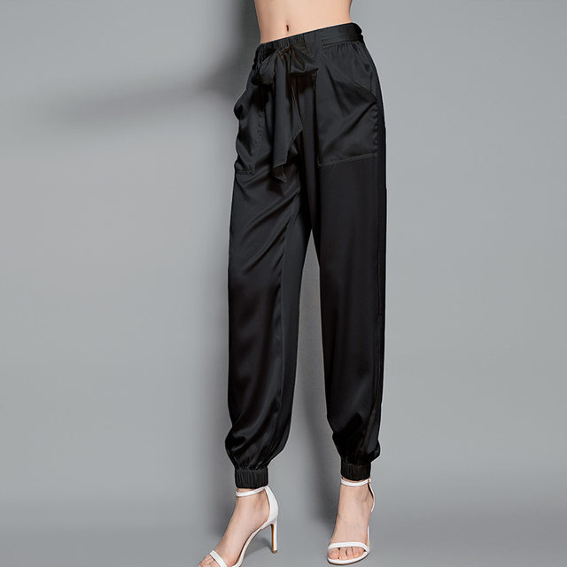 High-end silk bloomers for women's pants for high waist loose silk ...