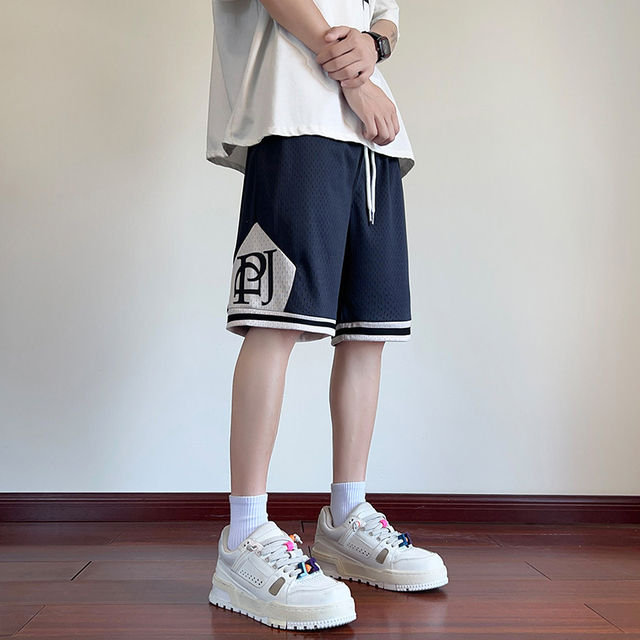 Men's five-point pants, large size loose basketball pants, summer ...